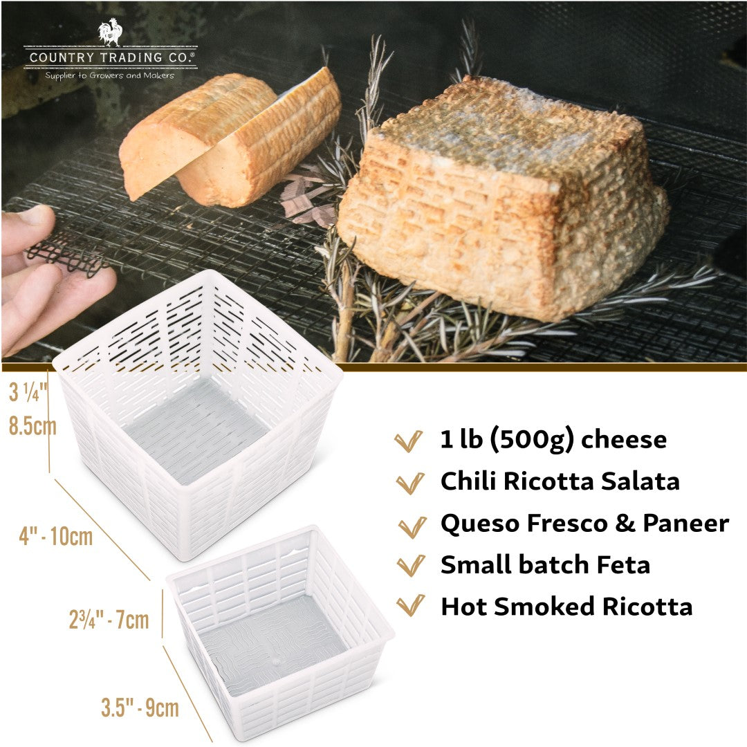 Cheese Molds Set of 5 - Square + Round Cheesemaking Draining Baskets ...